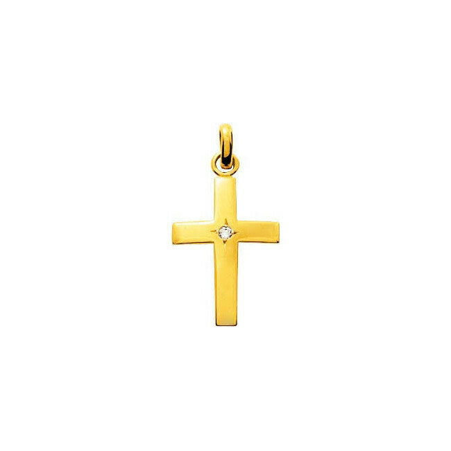 Croix Maison de la Médaille Croix personnalisée - diamant & or jaune ...