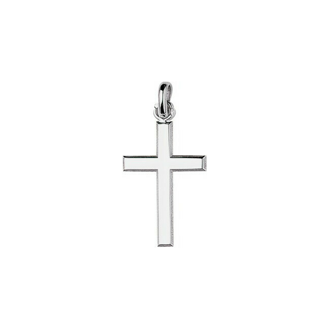 Croix personnalisée - Or blanc 18ct · Maison de la Médaille