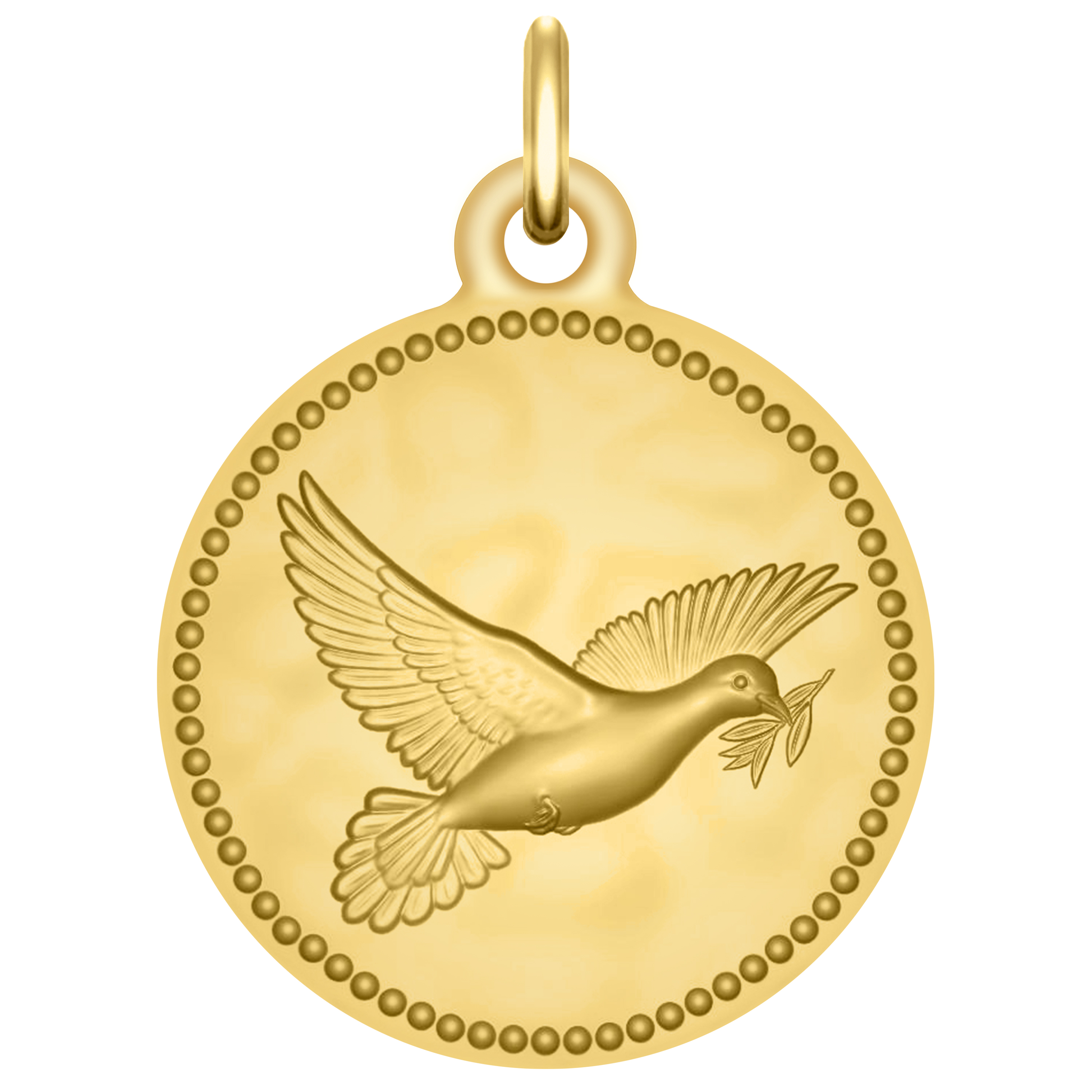 Médaille Colombe perlée - Or jaune 18ct · Maison de la Médaille