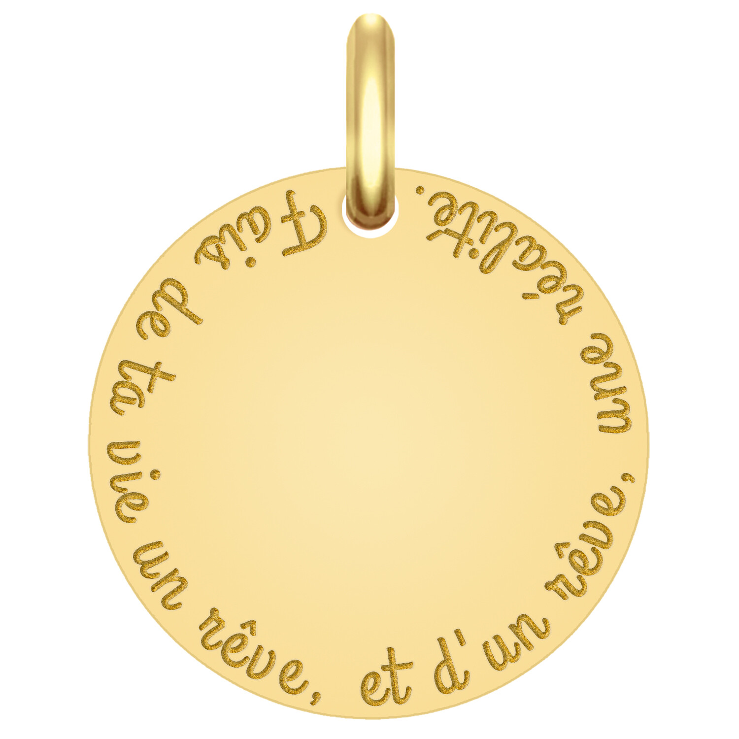 Médaille fais de ta vie un rêve - Or jaune 9cts · Maison de la Médaille