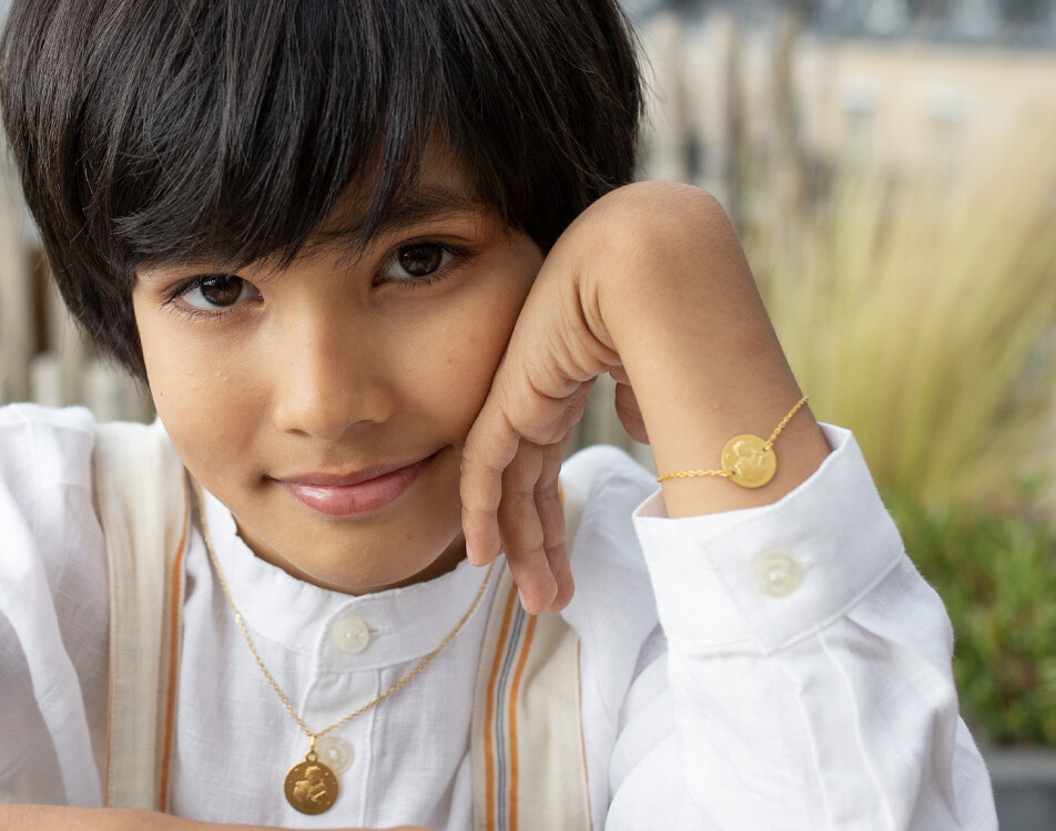 Gourmette bébé Petit Prince "protège ta planète" - Or jaune 18ct ...