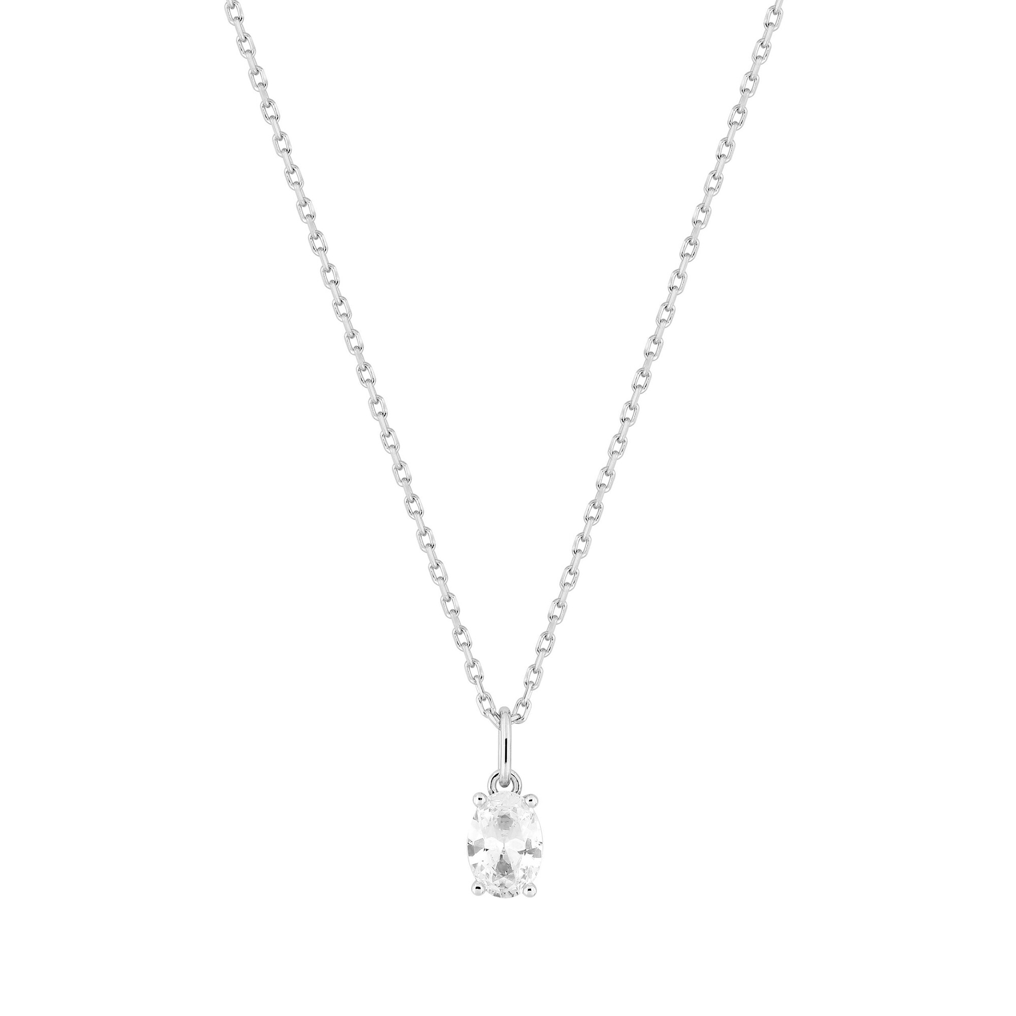 Collier Solitaire Ovale - Argent massif · Maison de la Médaille